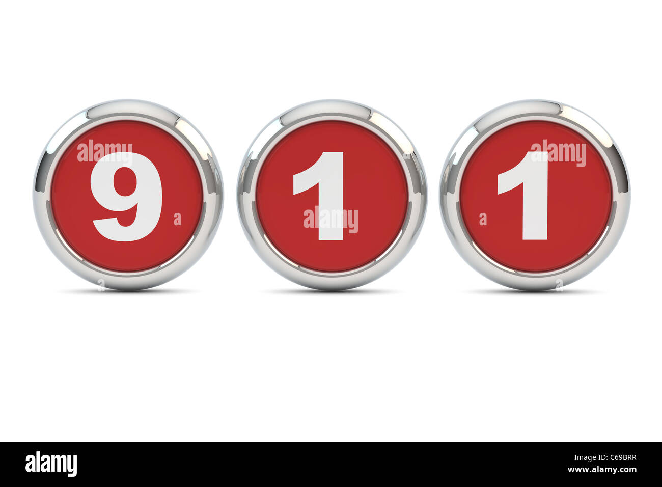 911 sign button on white background Stock Photo - Alamy