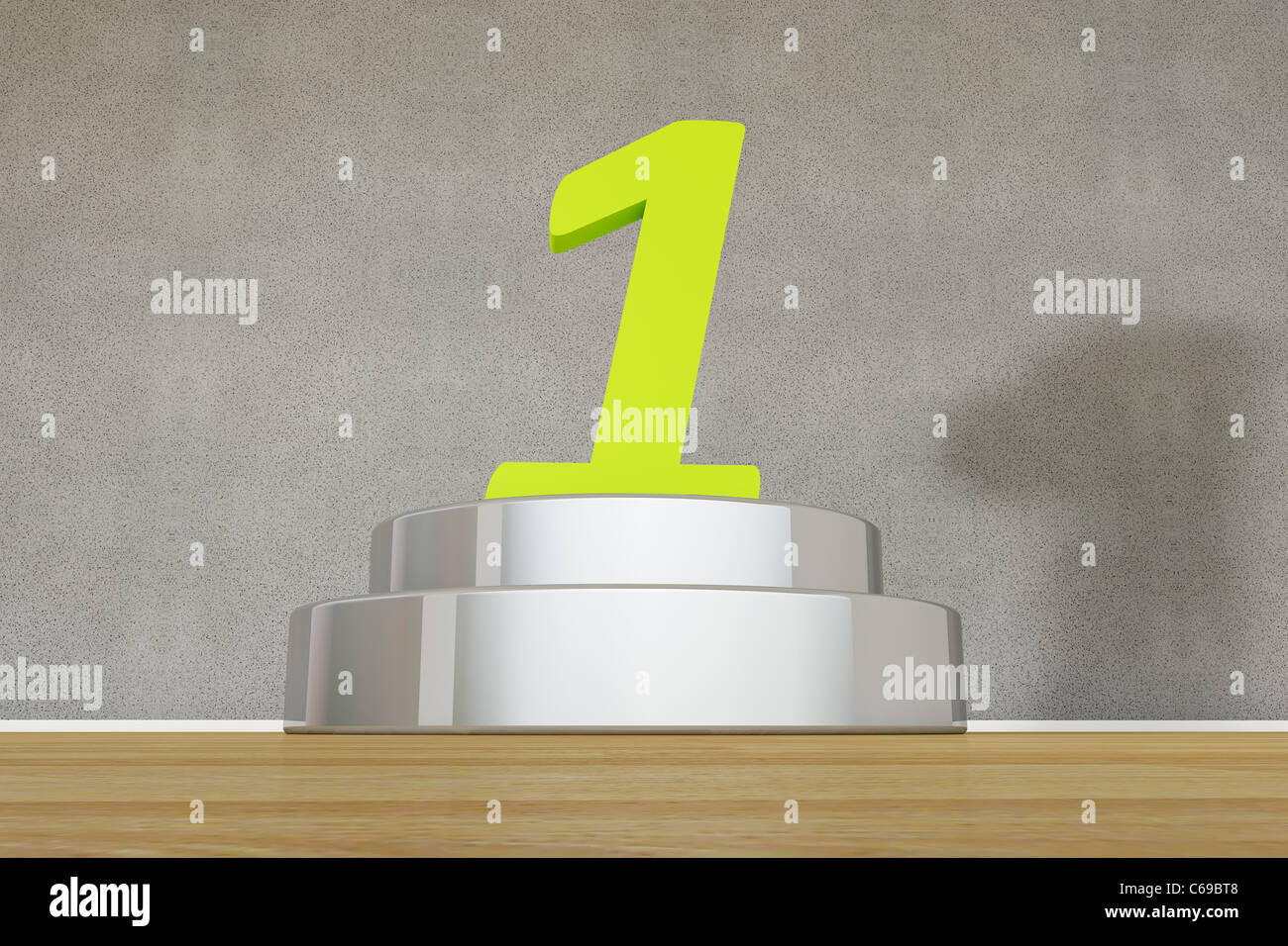 3d render of number one on a pedestal Stock Photo - Alamy