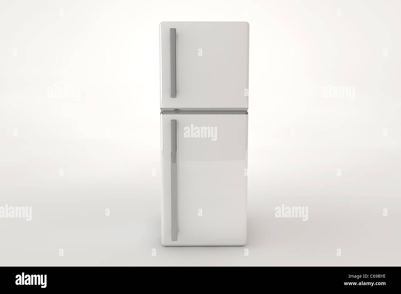 Three dimensional render of a grey refrigerator Stock Photo - Alamy