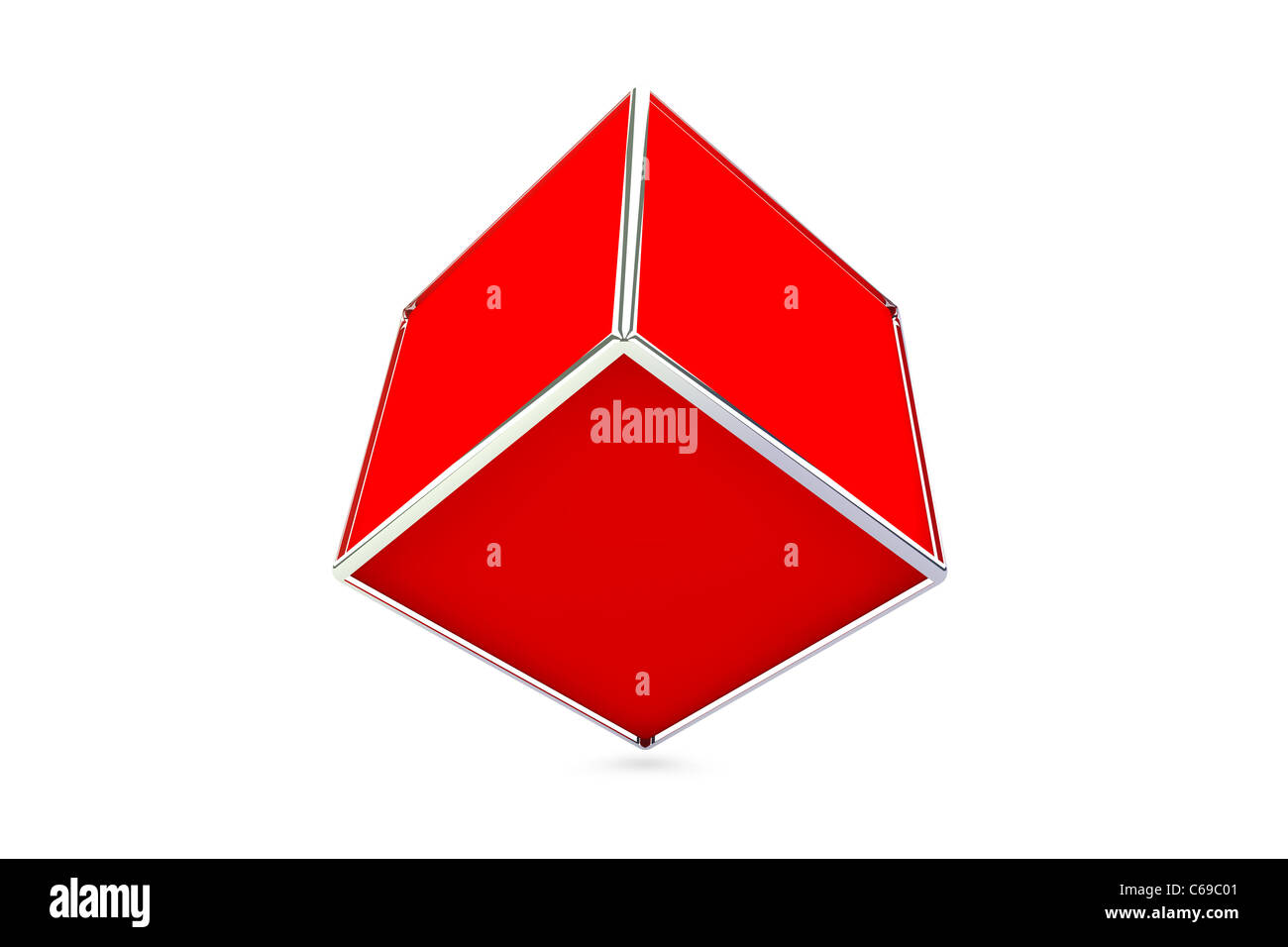 3d abstract red cube on white background Stock Photo - Alamy