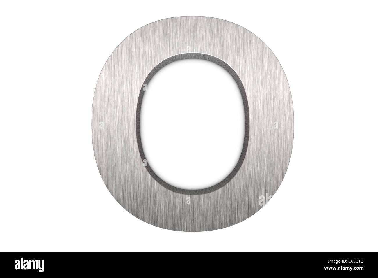Brushed metal letter O Stock Photo - Alamy