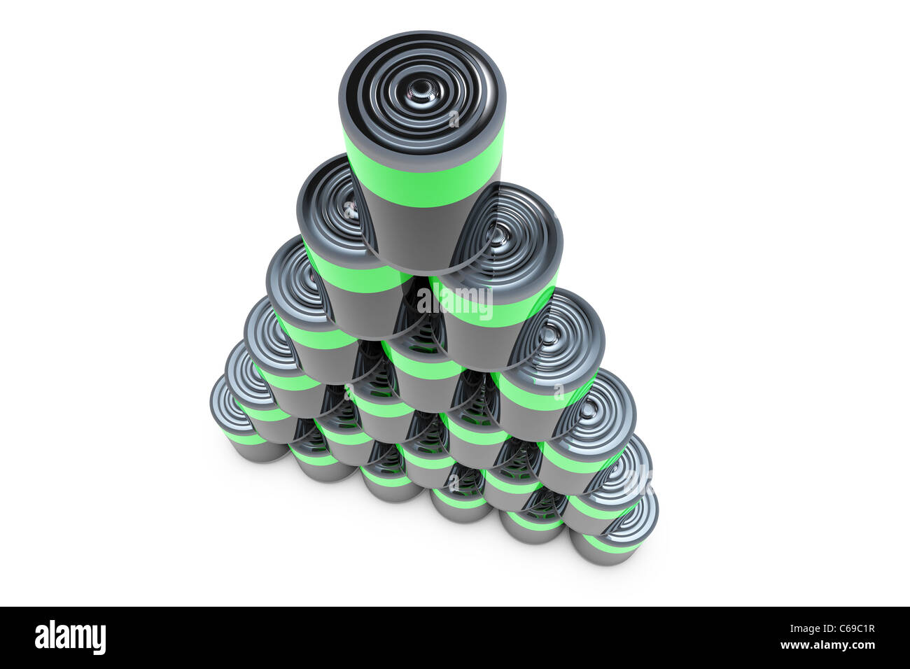 3D pyramid battery on white bakcground Stock Photo - Alamy
