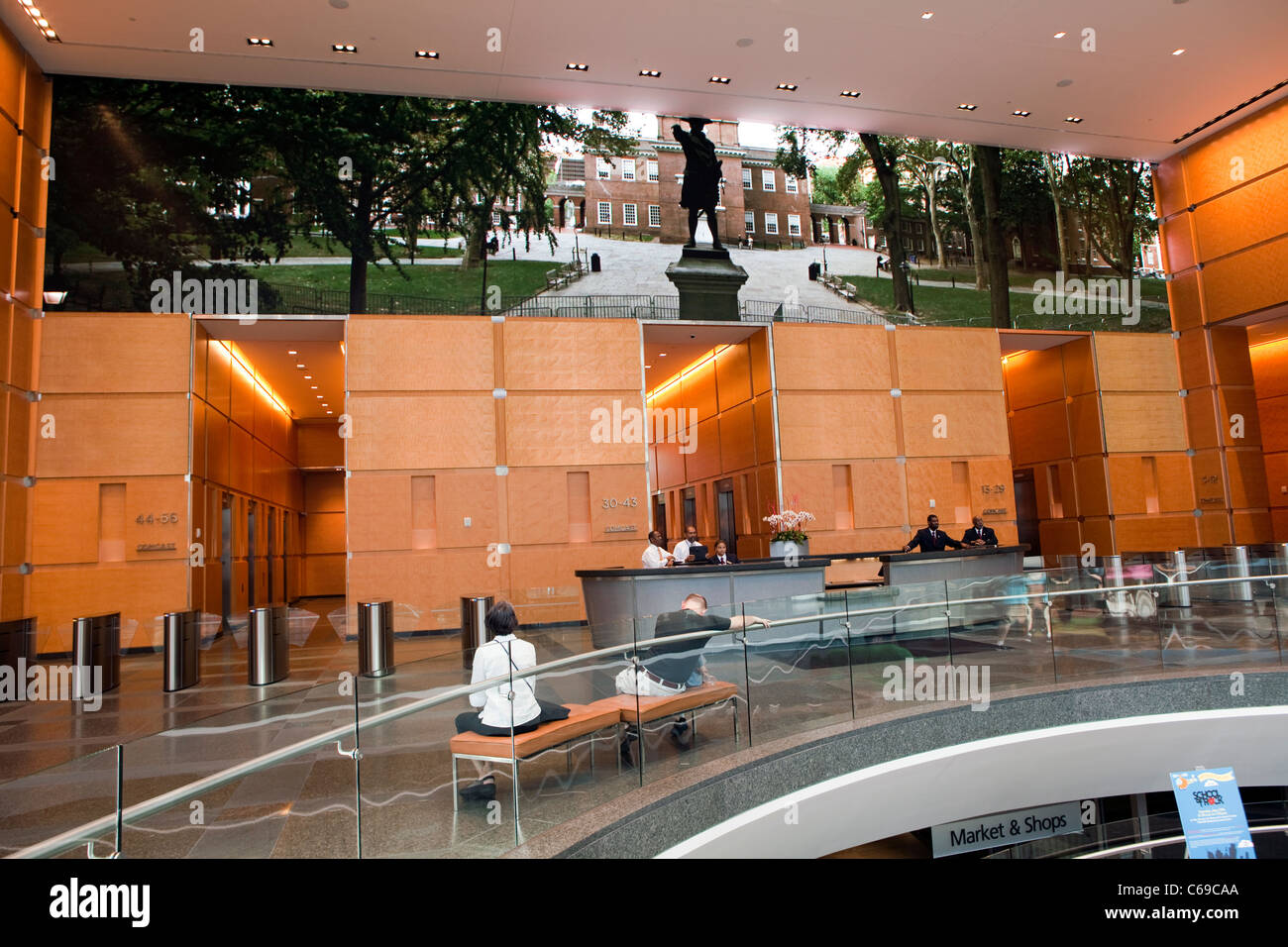 A view of the lobby of the Comcast Center in Philadelphia, Pennsylvania ...