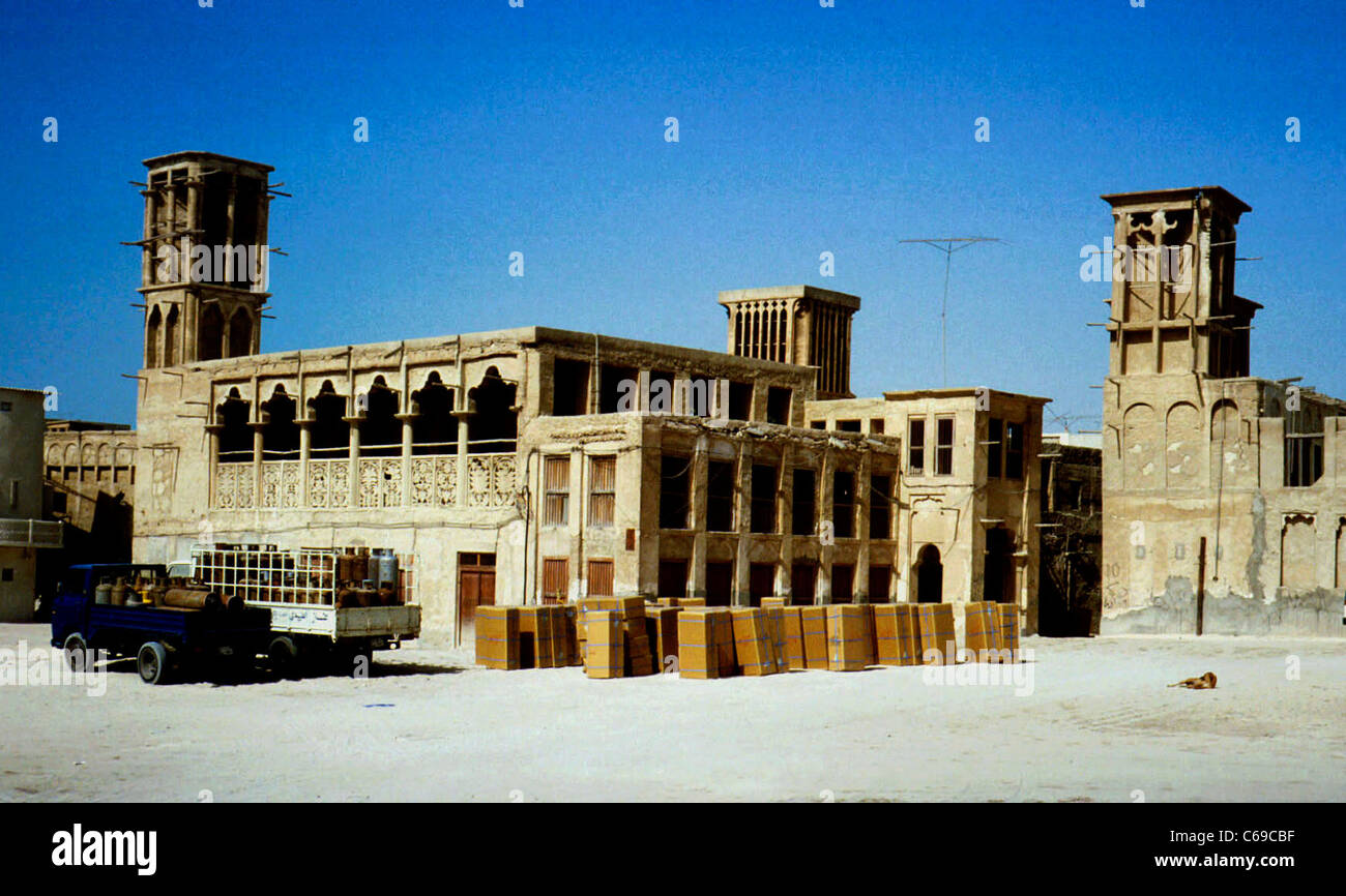 The Bastakia merchants' quarter in 1984, Dubai, United Arab Emirates ...