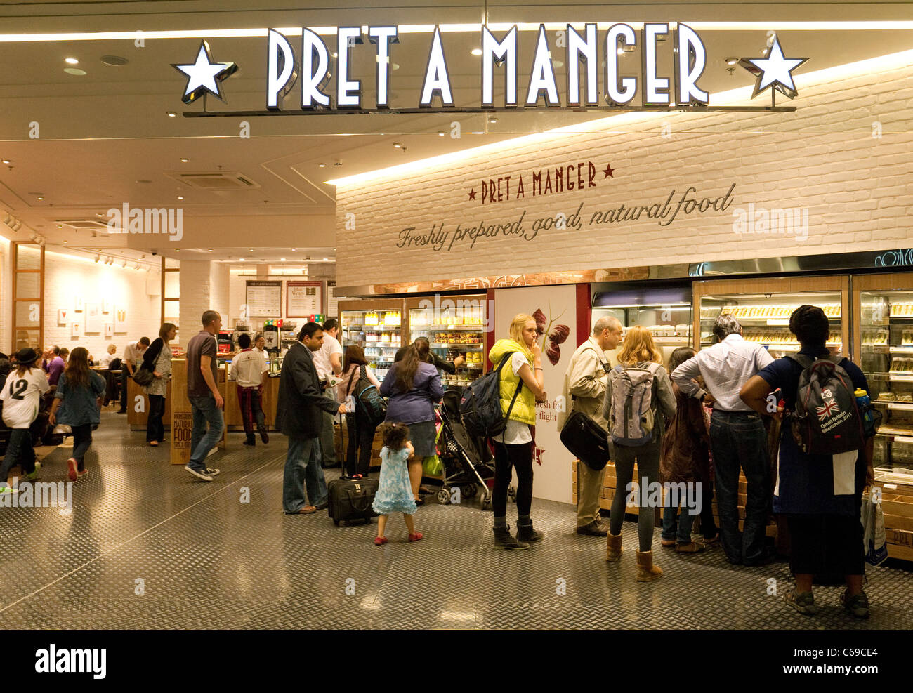 Pret a Manger restaurant, Terminal 3, heathrow airport London UK Stock ...