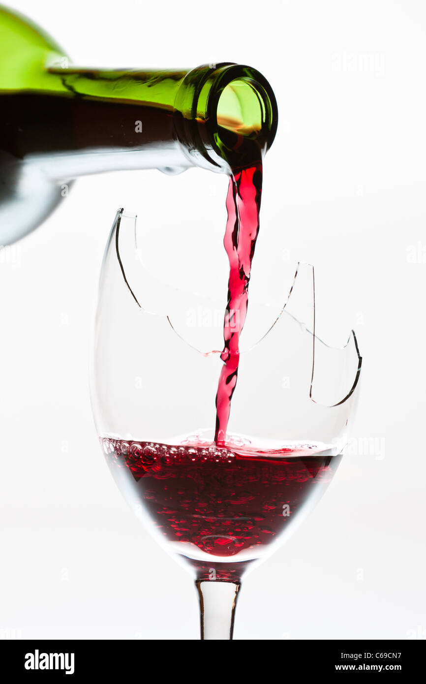 Broken glass wine bottle hi-res stock photography and images - Alamy