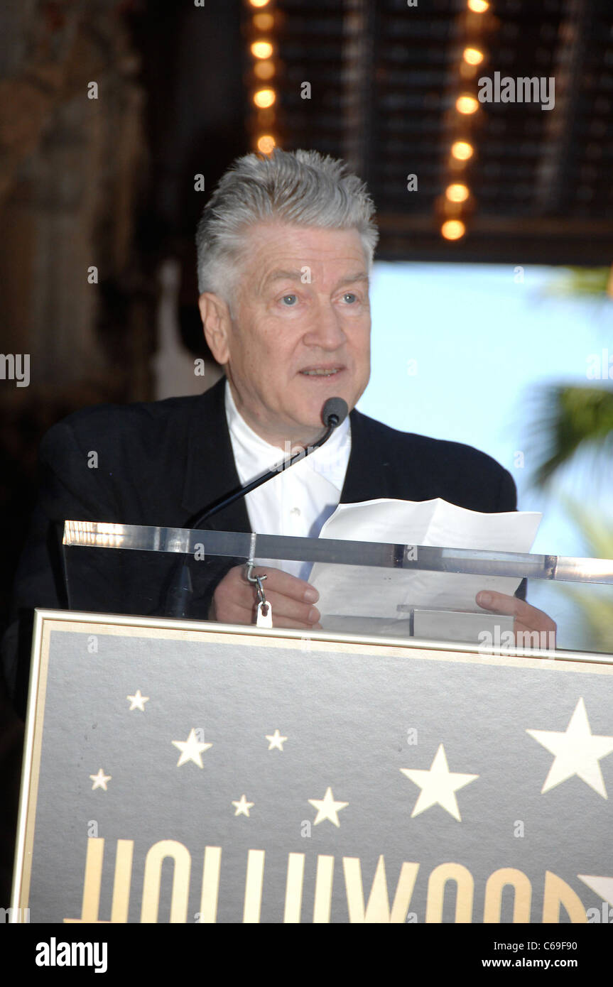 David Lynch at the induction ceremony for Star on the Hollywood Walk of ...
