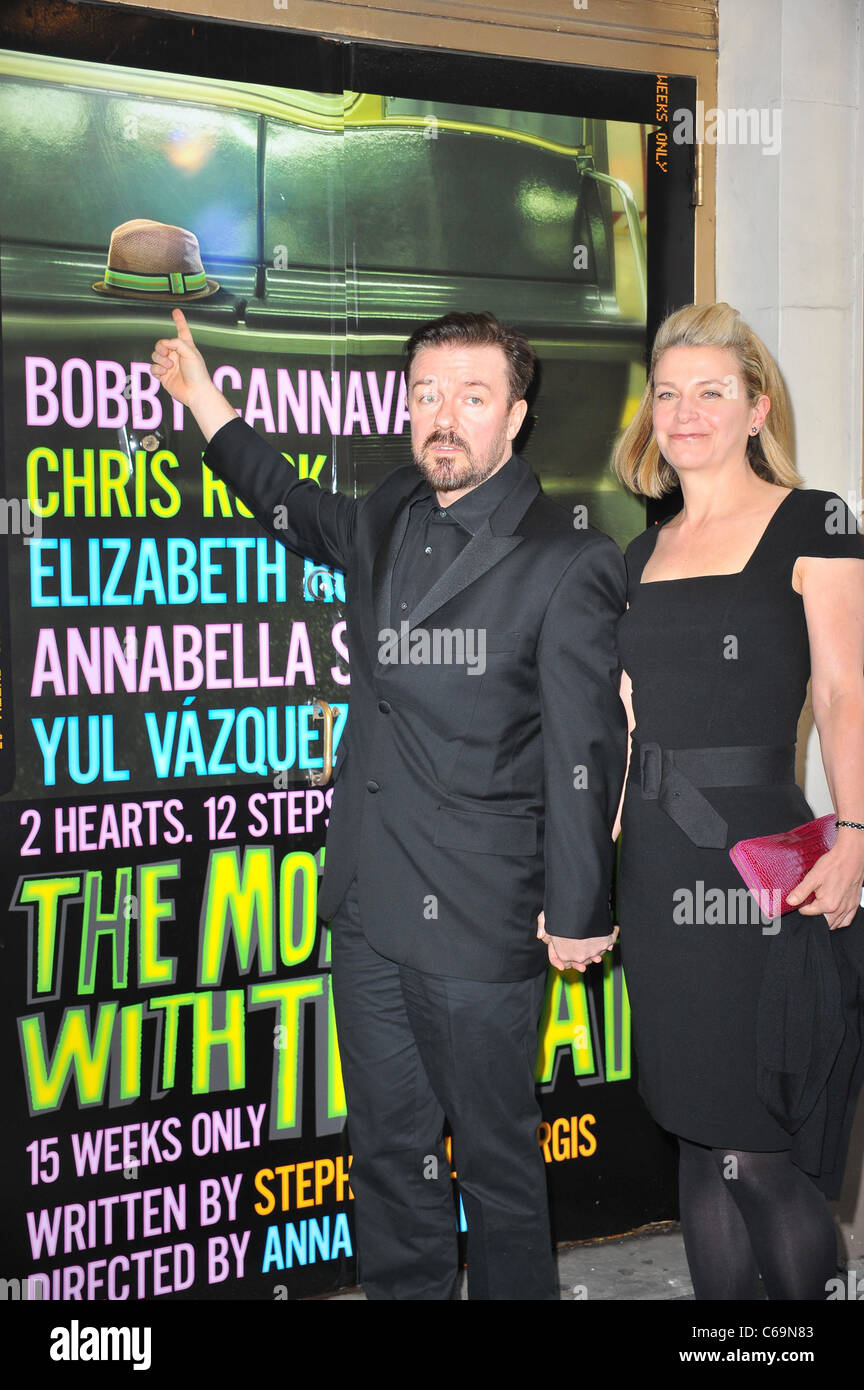 Ricky Gervais in attendance for THE MOTHERF**KER WITH THE HAT Opening ...