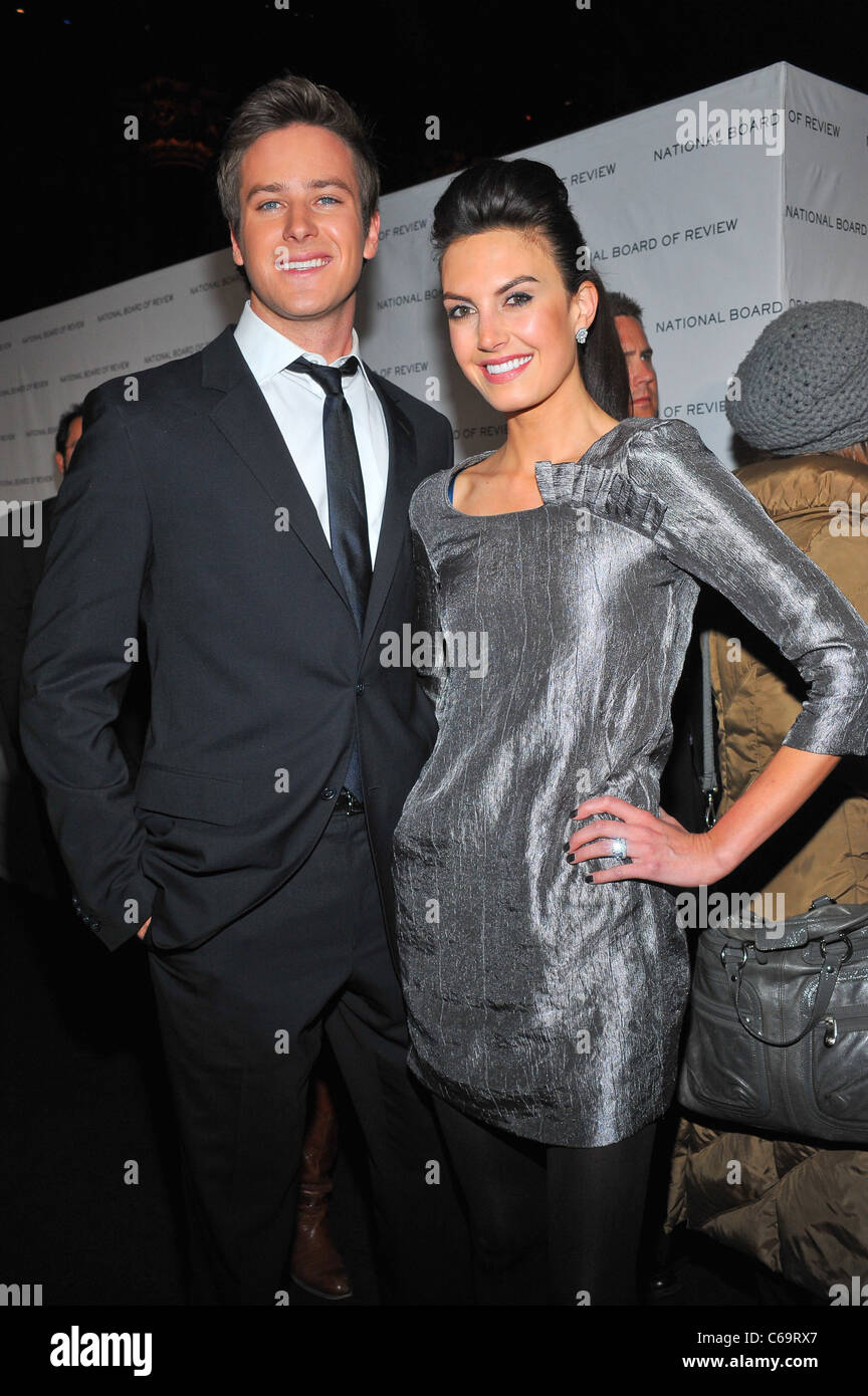 Armie Hammer, Elizabeth Chambers at arrivals for The National Board of ...