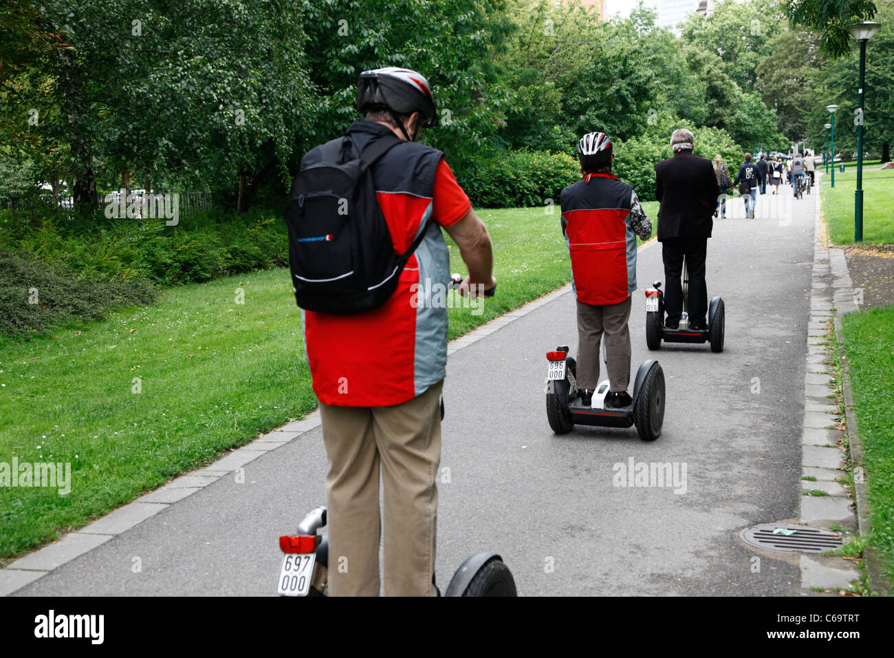 People on a Segway two-wheeled, self-balancing personal transporter ...