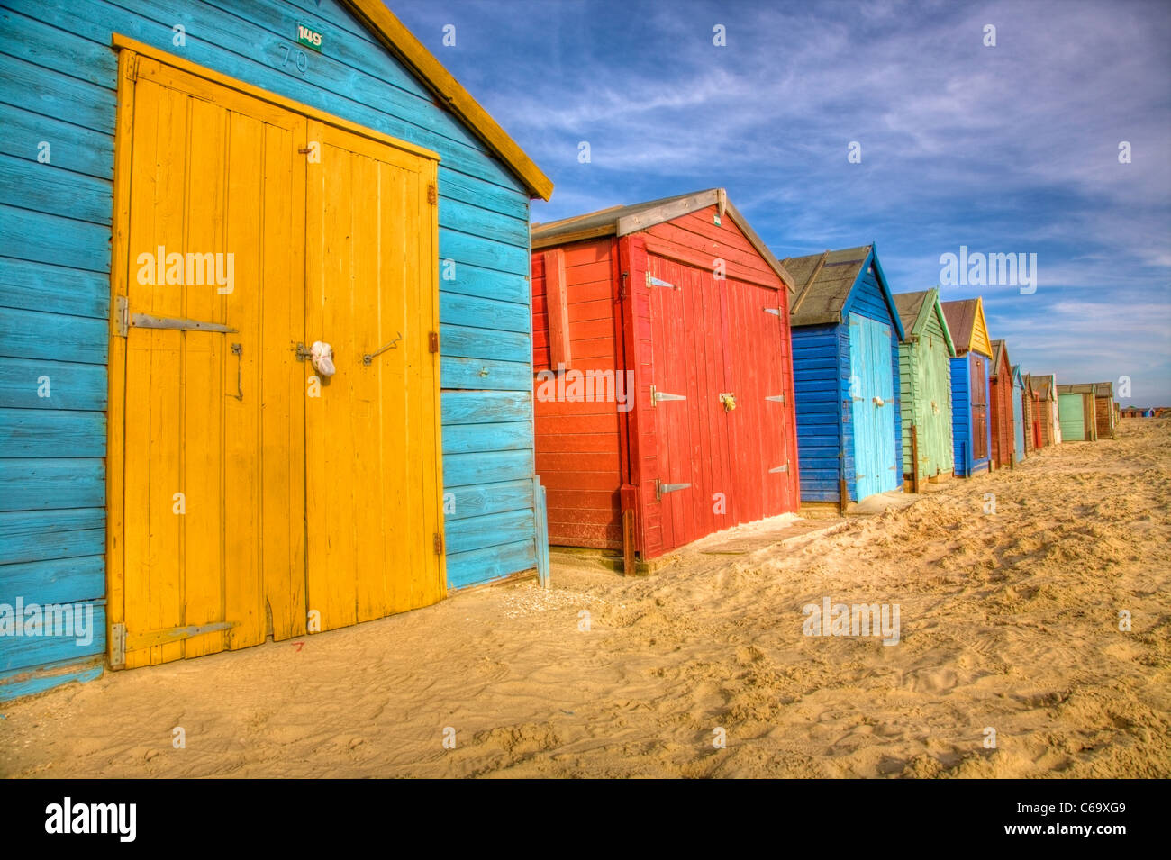 Colourful beach huts west hi-res stock photography and images - Alamy
