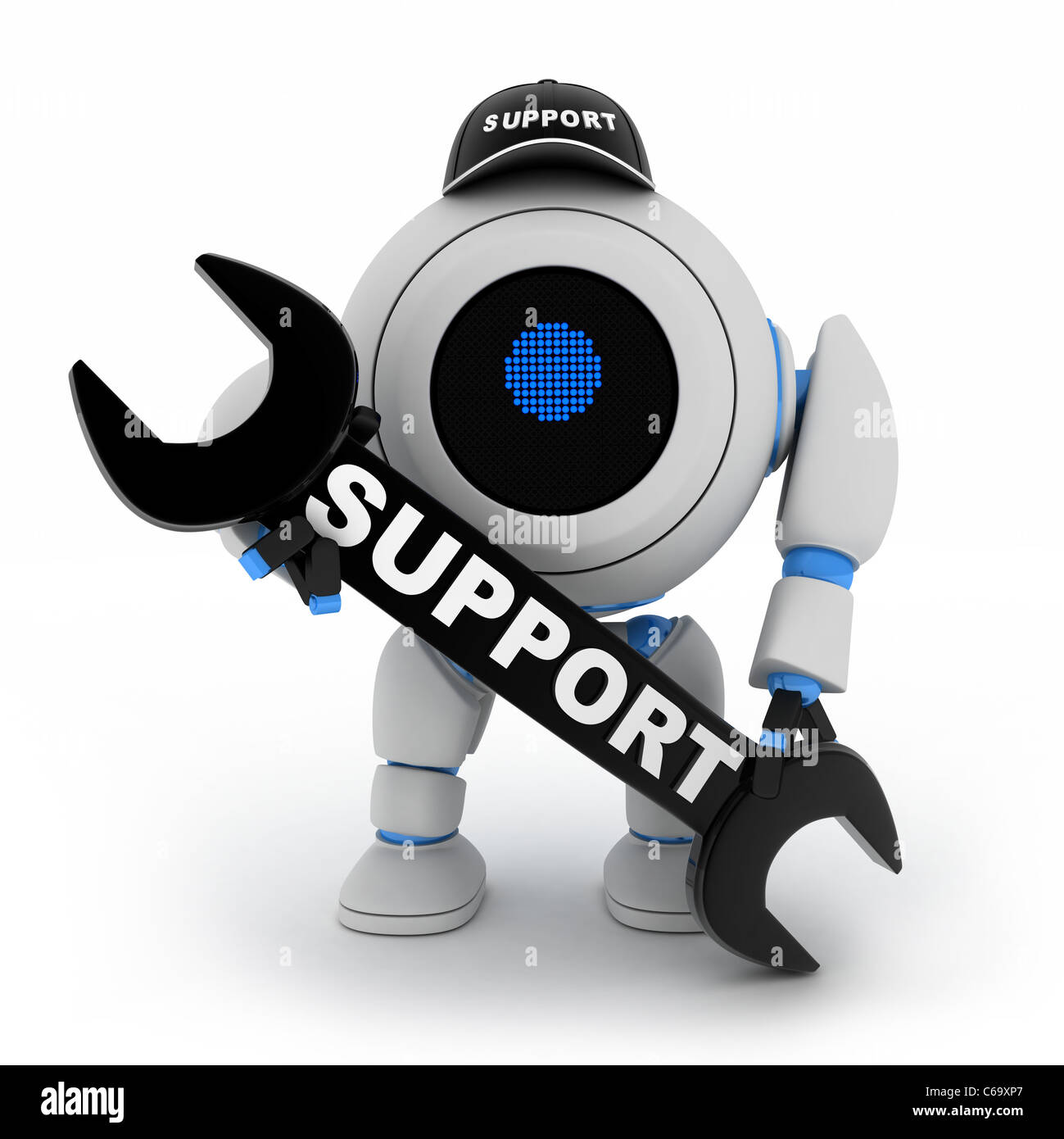 Robot support on white background (done in 3d Stock Photo - Alamy