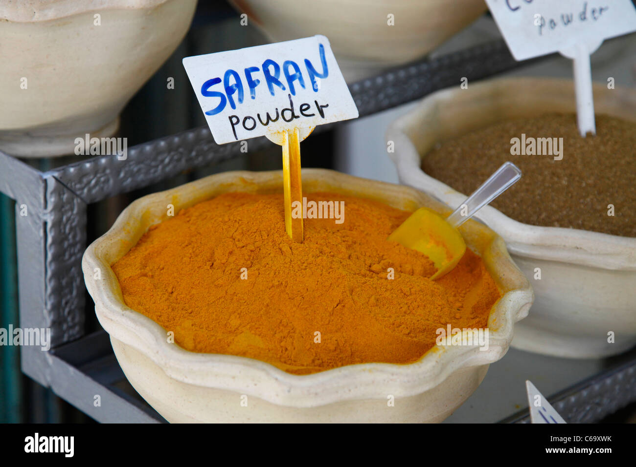 Safran spice for sale at the roofed alley of Souk al-Attarine The ...