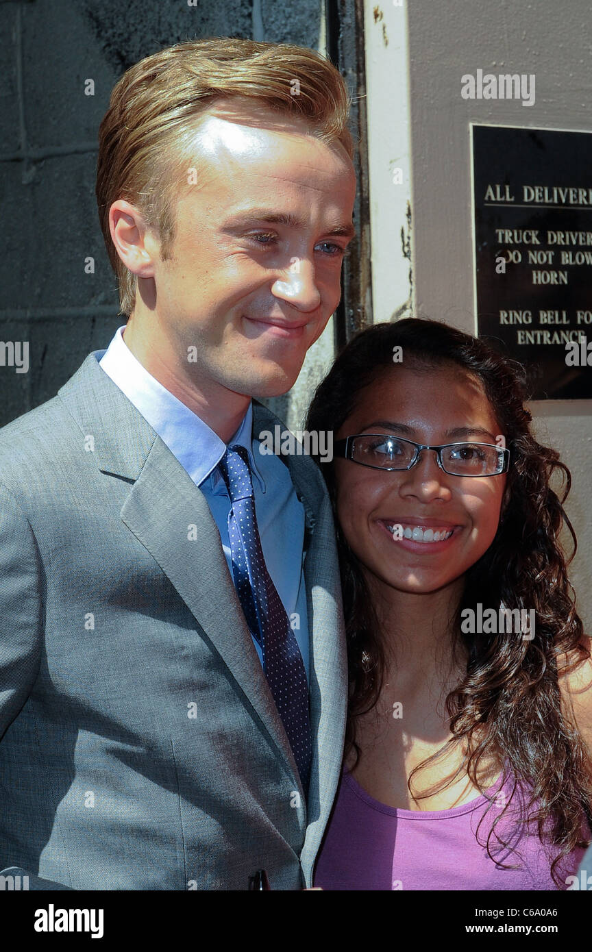 Tom Felton, leaves the 'Live With Regis And Kelly' taping at the ABC ...