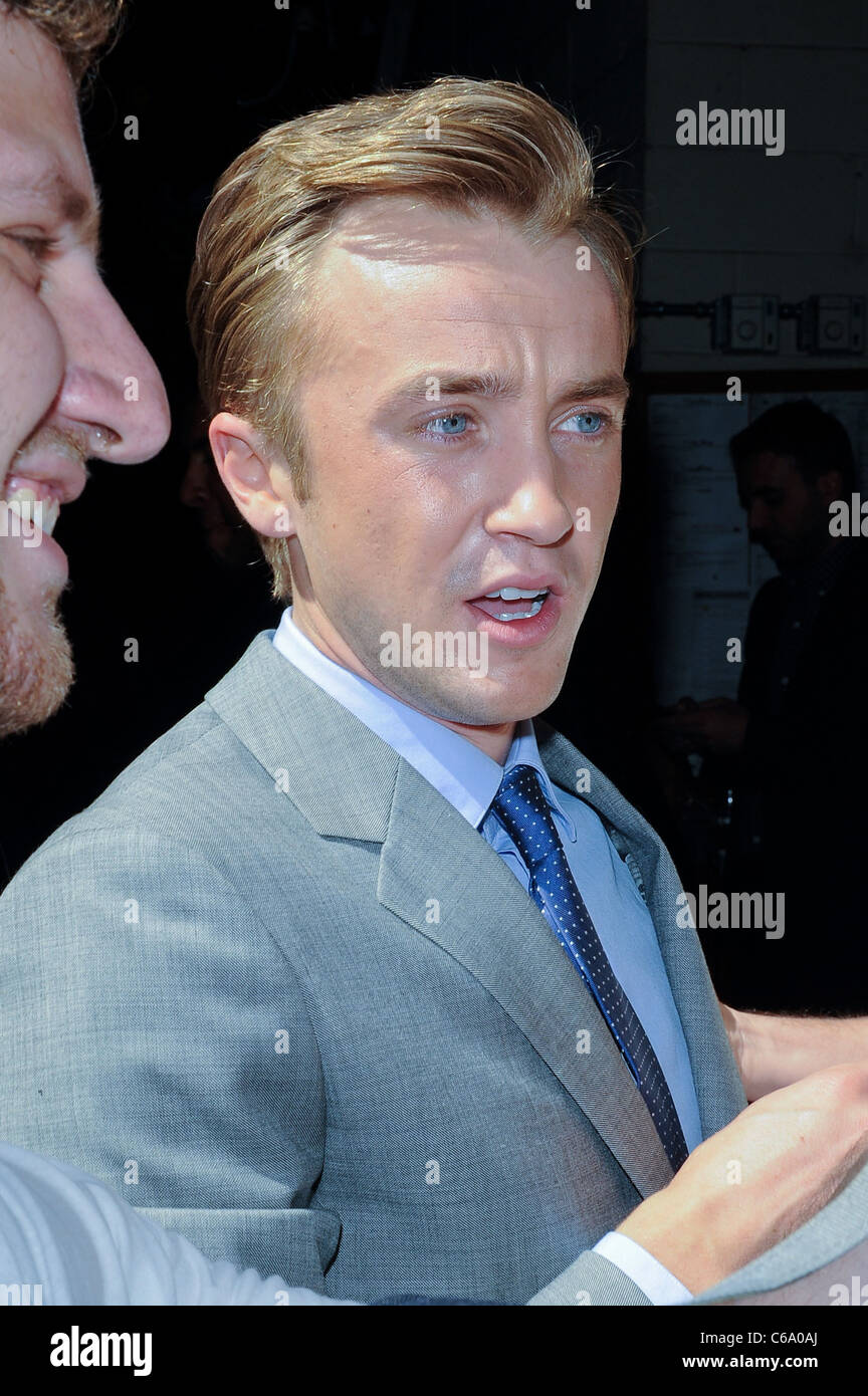 Tom Felton, leaves the 'Live With Regis And Kelly' taping at the ABC ...