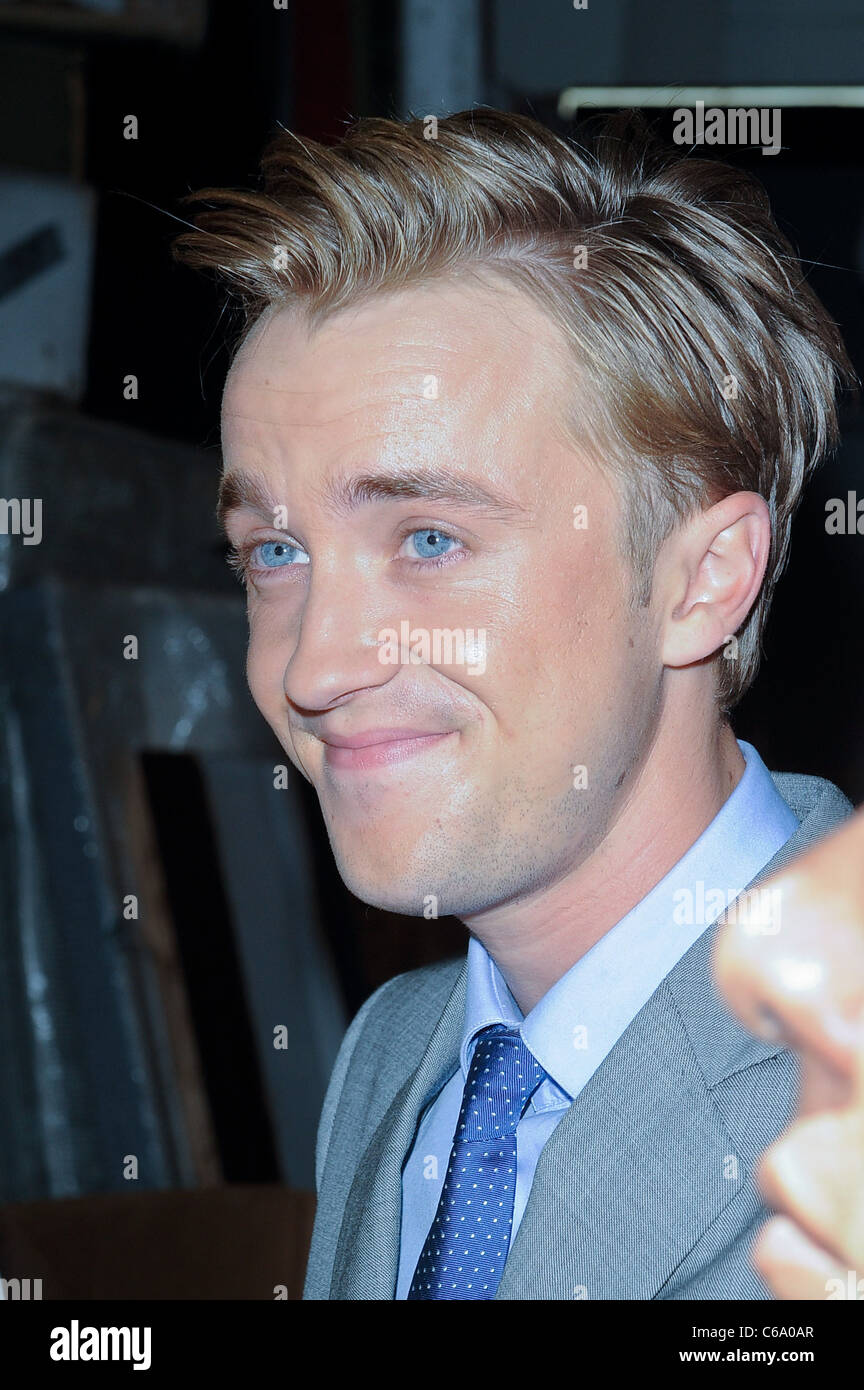 Tom Felton, leaves the 'Live With Regis And Kelly' taping at the ABC ...
