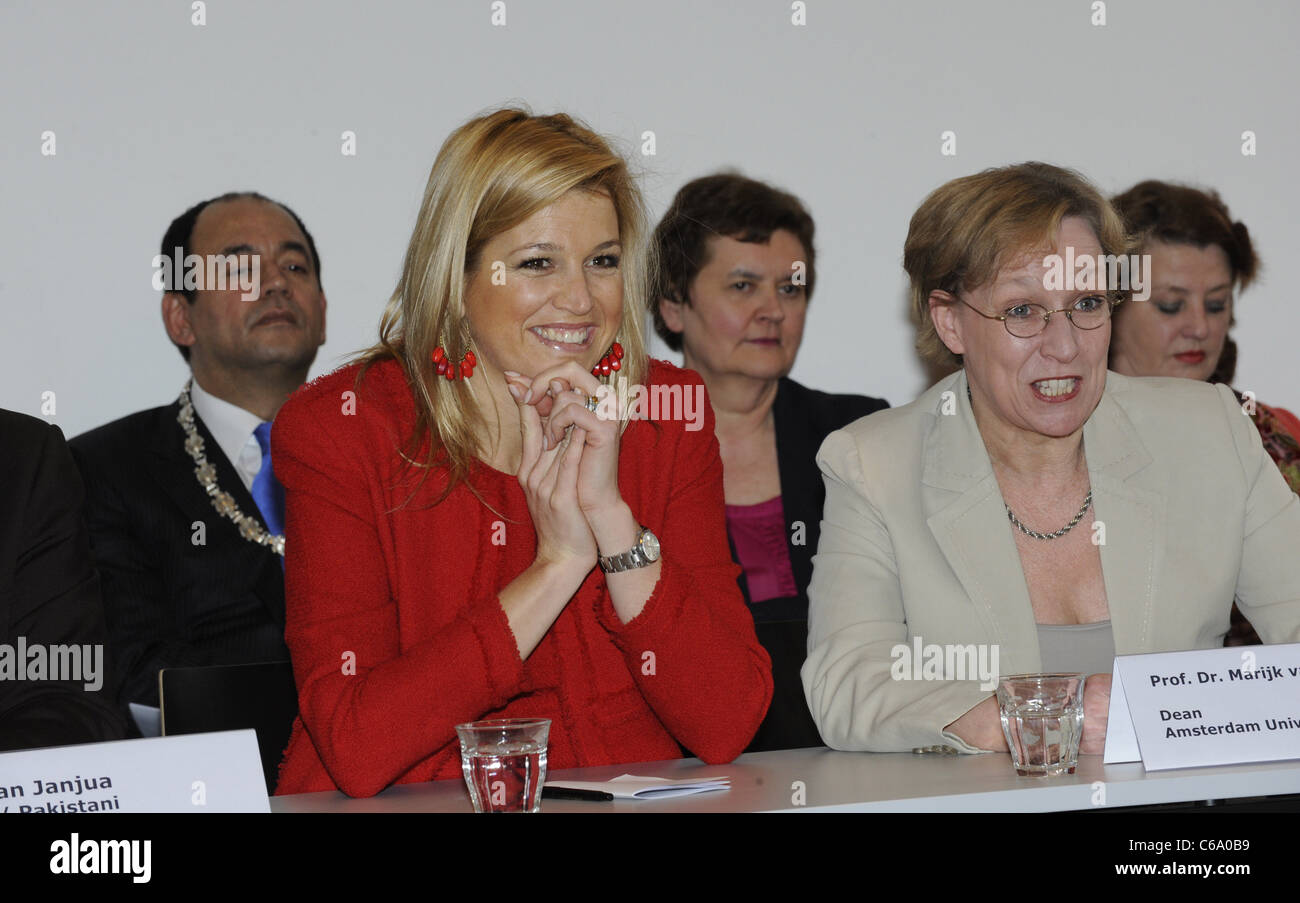 Princess Maxima of the Netherlands visits to the Amsterdam University ...