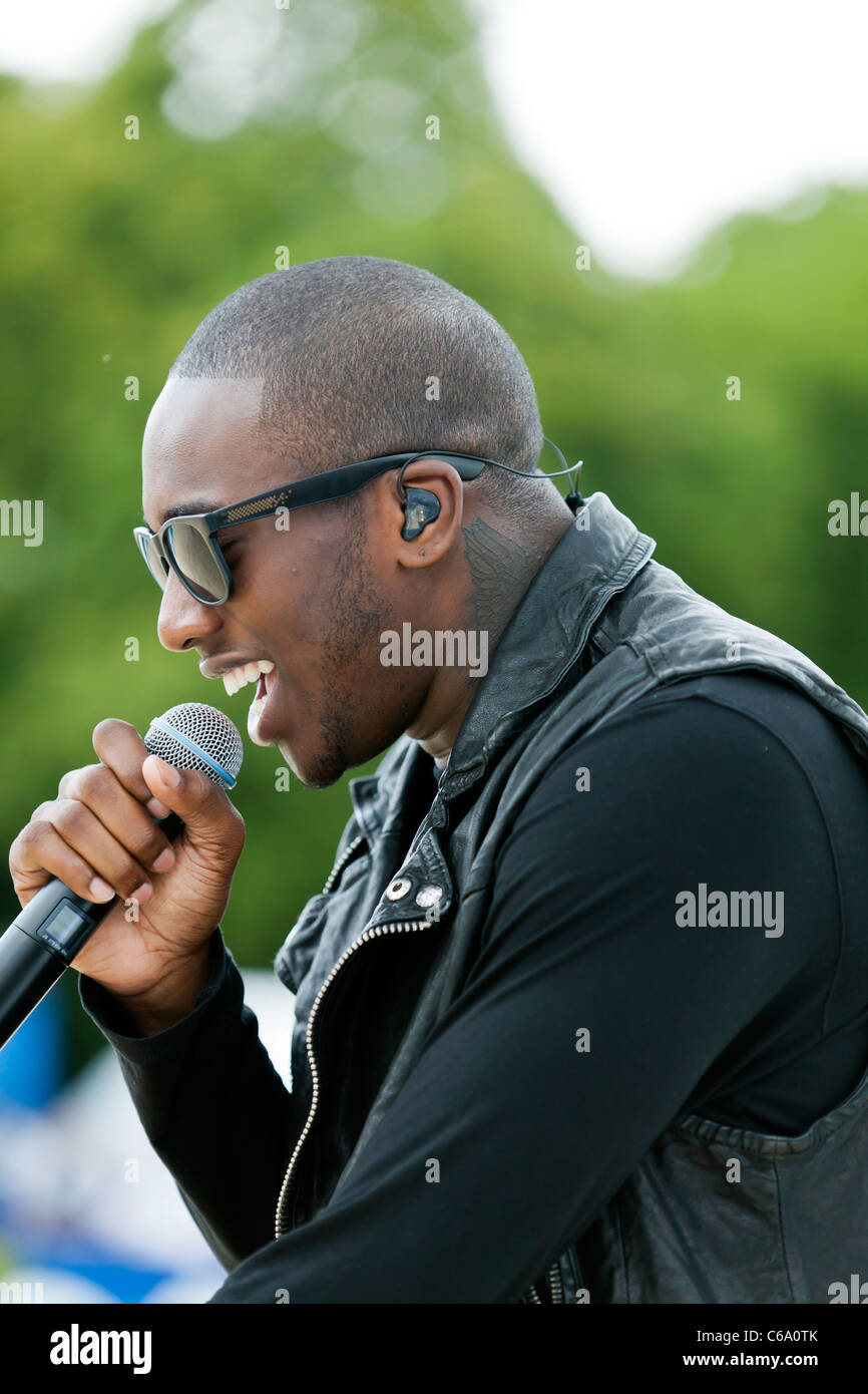 Loick Essien performing at the Visa FIVB women’s Beach Volleyball ...