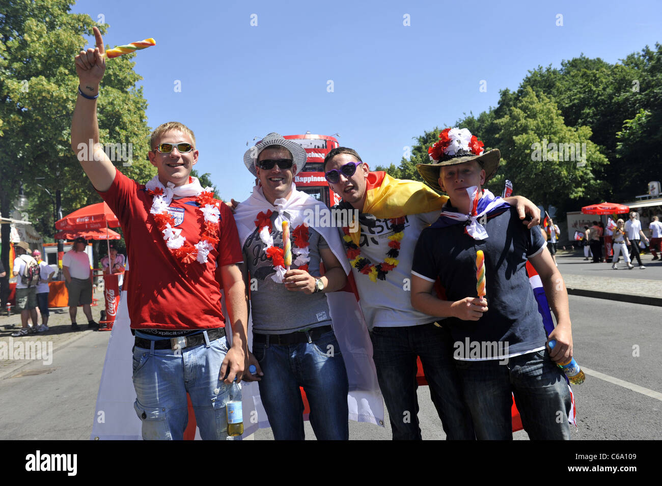 England fans arriving at the International FIFA Fan Fest at the ...