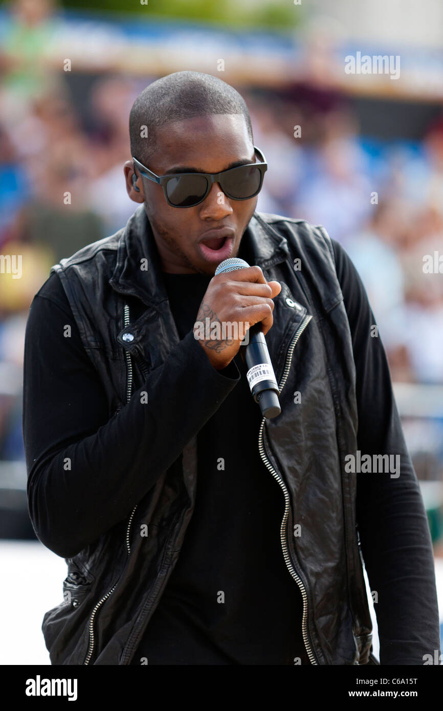 Loick Essien performing at the Visa FIVB women’s Beach Volleyball ...