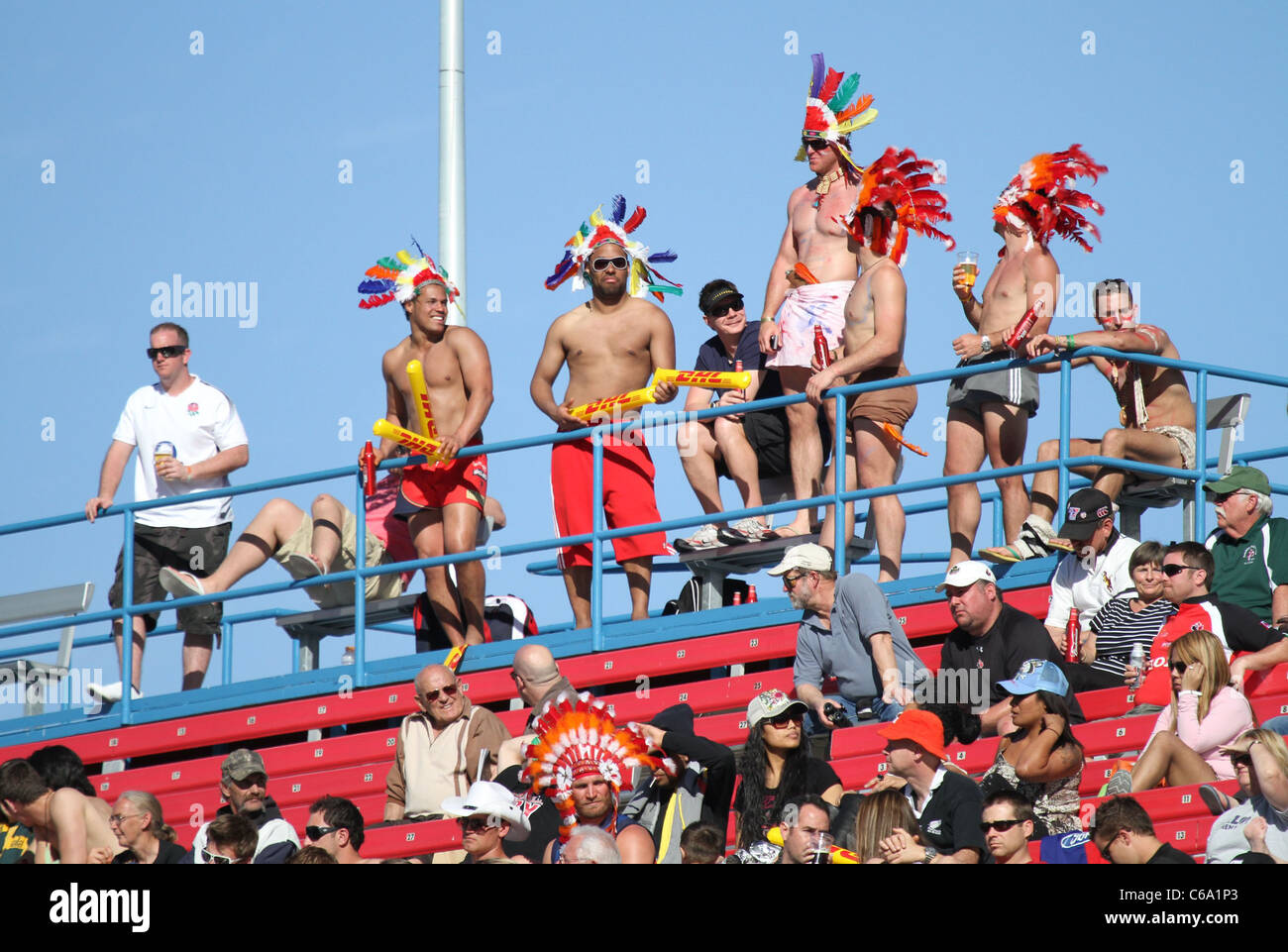 Rugby fans at a public appearance for The 2011 USA Sevens Rugby ...