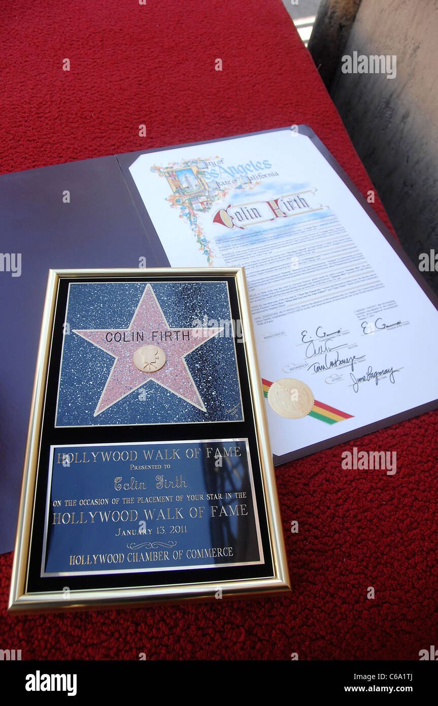 Colin Firth Star Plaque at the induction ceremony for Star on the ...