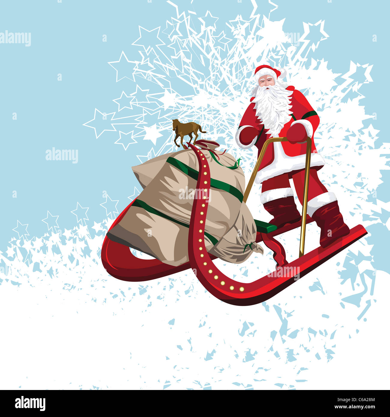 Santa Riding His Sleigh Stock Photo - Alamy