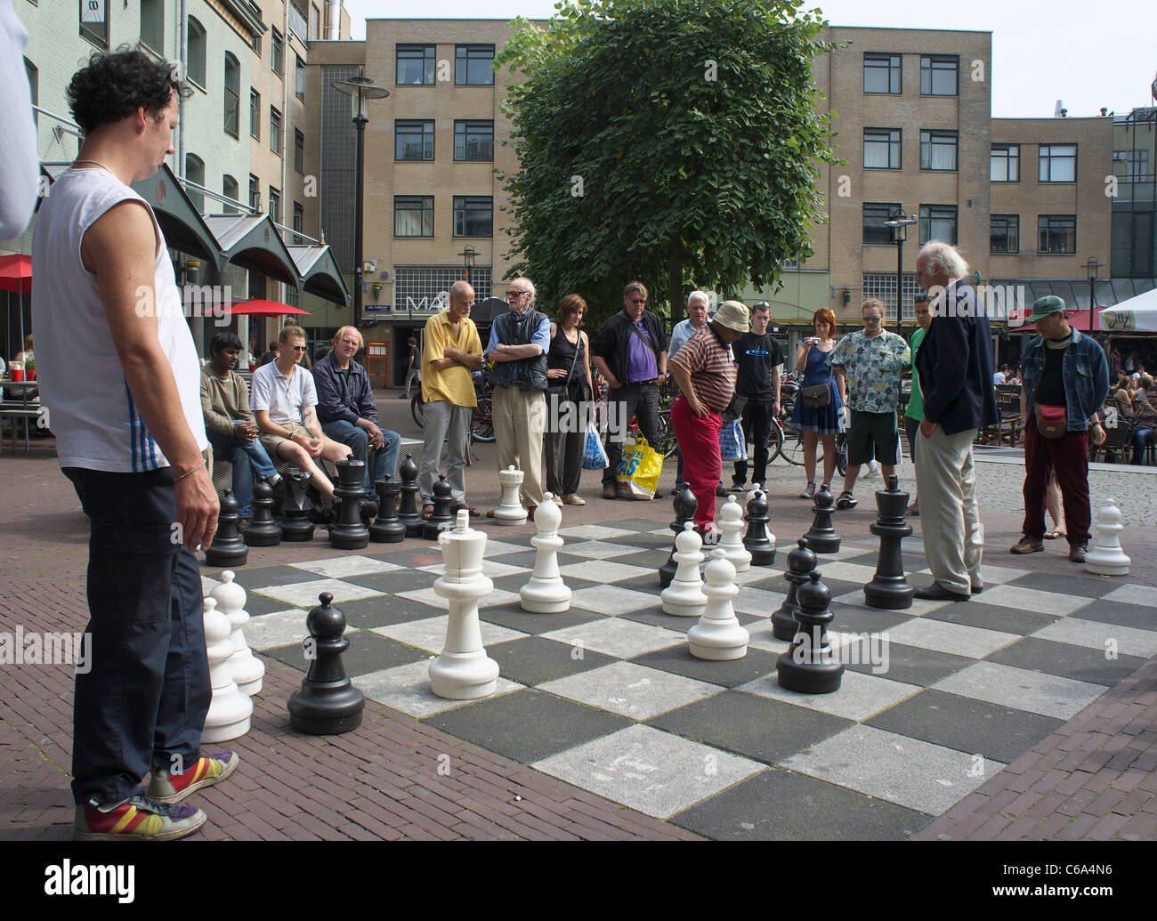Outdoor chess in Max Euwe Plein in Amsterdam Stock Photo - Alamy