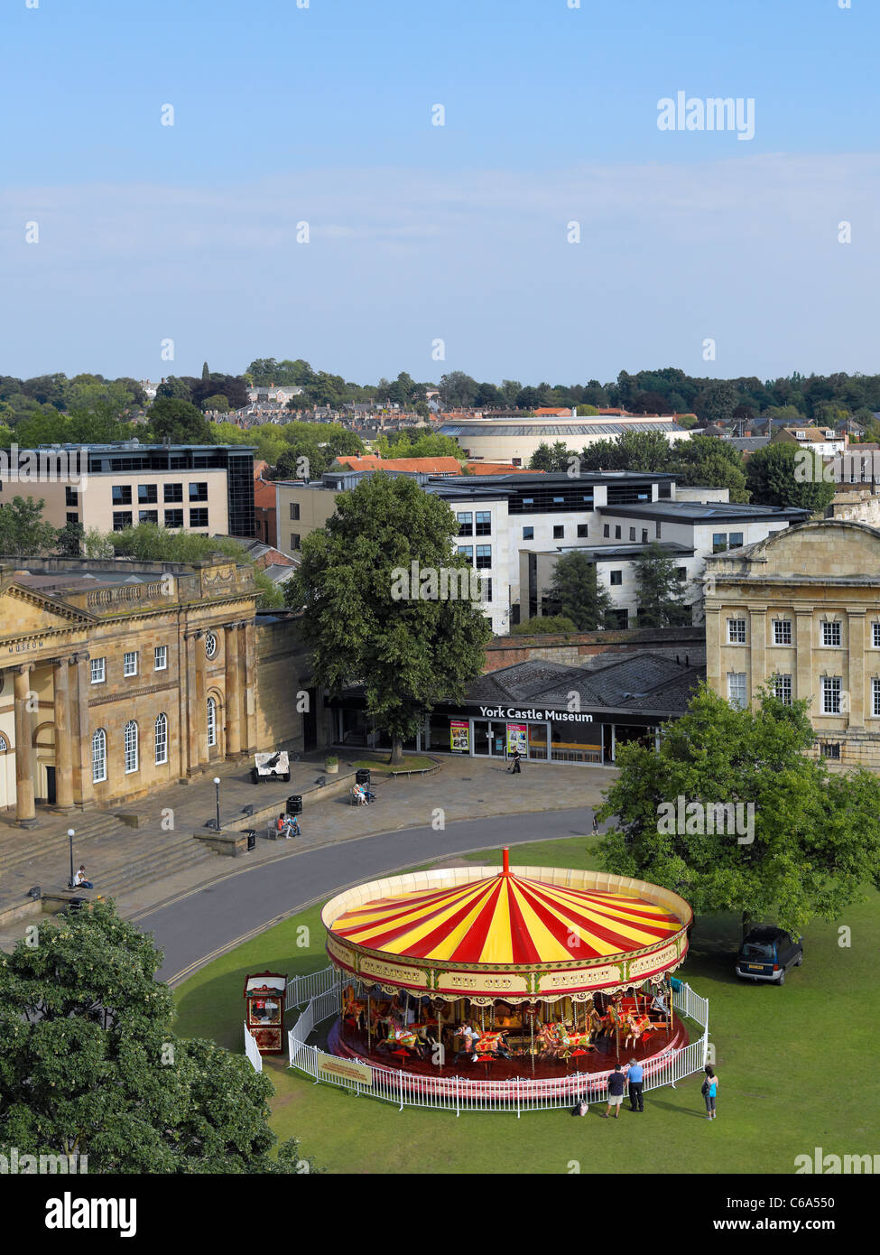 Carousel outside the Castle Museum in summer York North Yorkshire ...