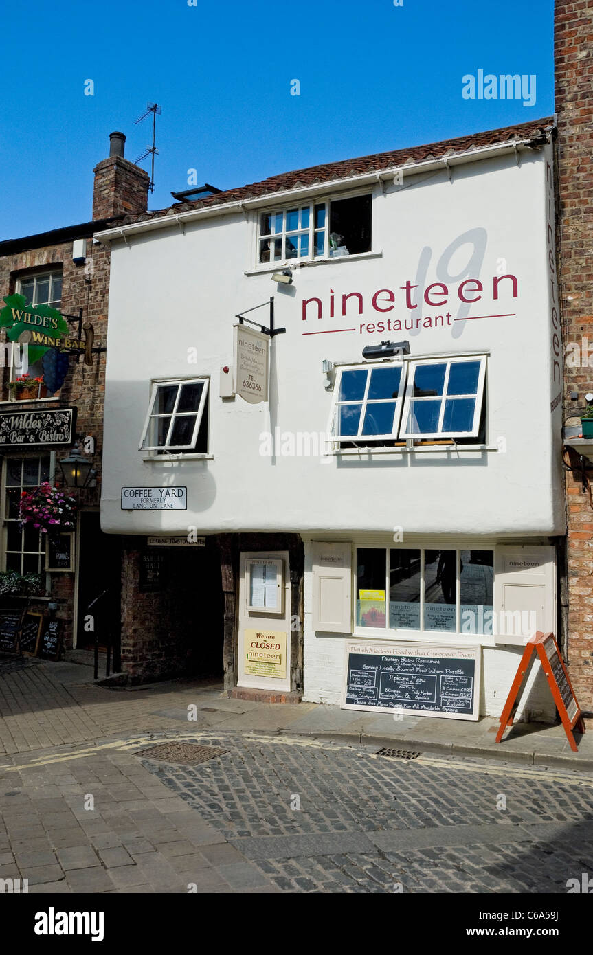 Number 19 restaurant Grape Lane York North Yorkshire England UK United ...
