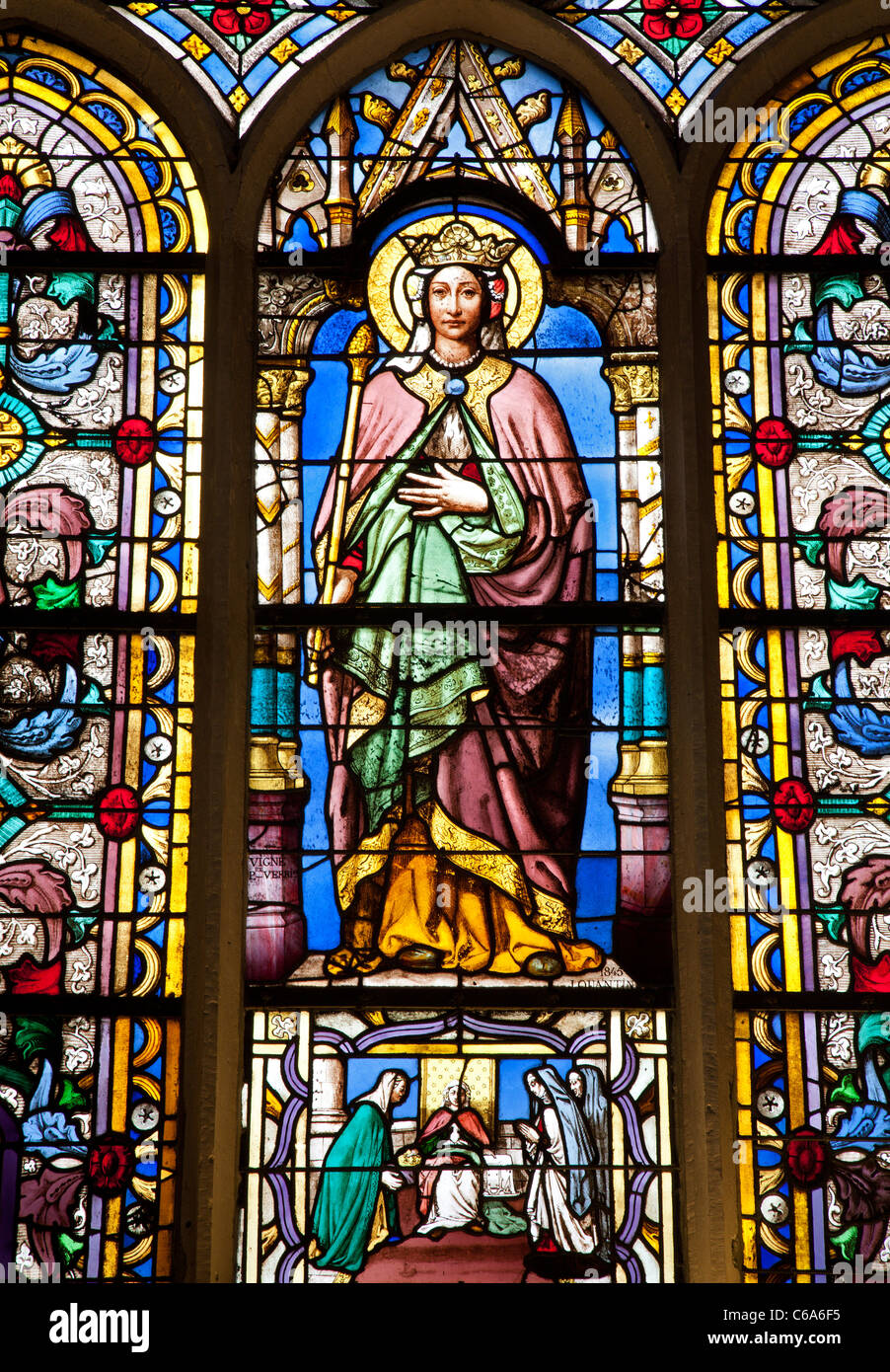 Paris - windowpane from Saint Germain-l'Auxerrois gothic church ...