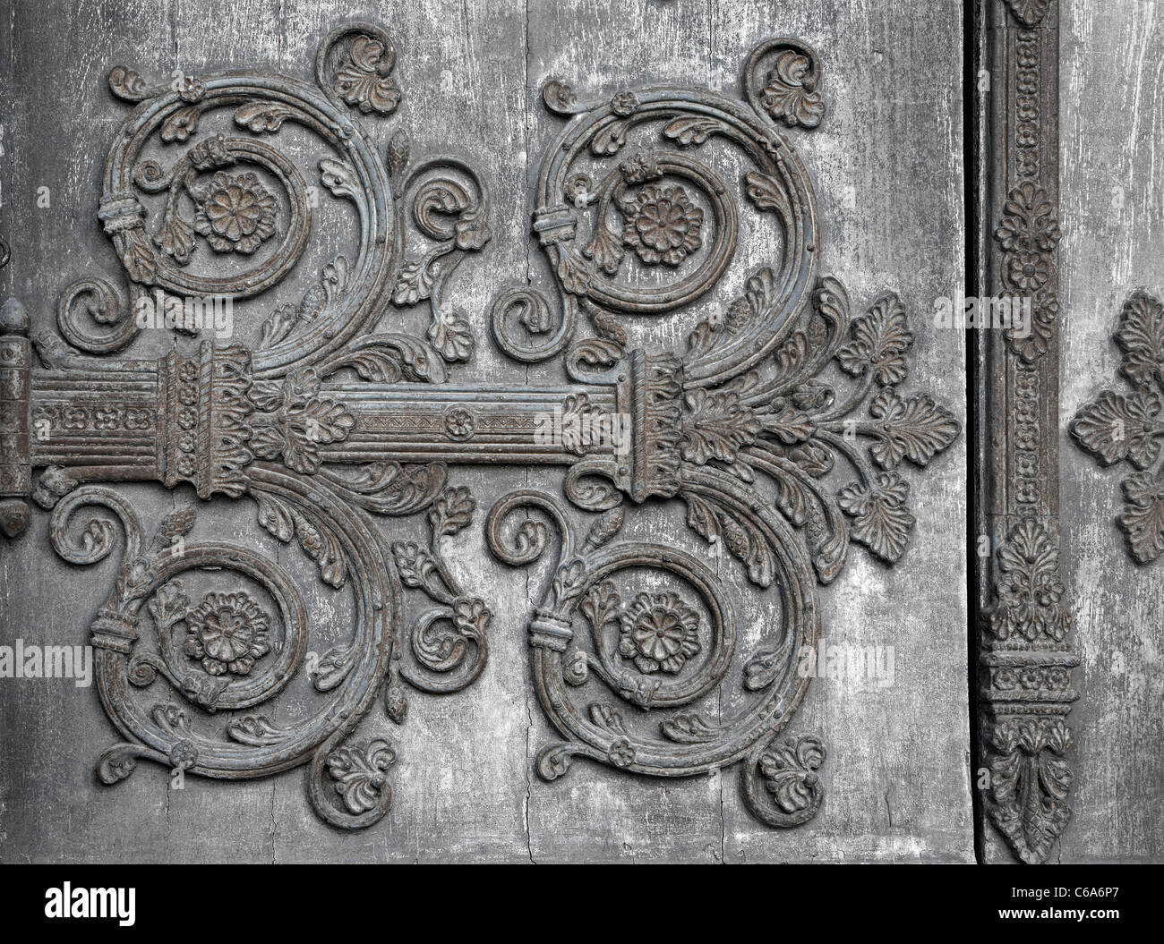 Paris - detail of gate of Saint Denis - first gothic cathedral Stock ...