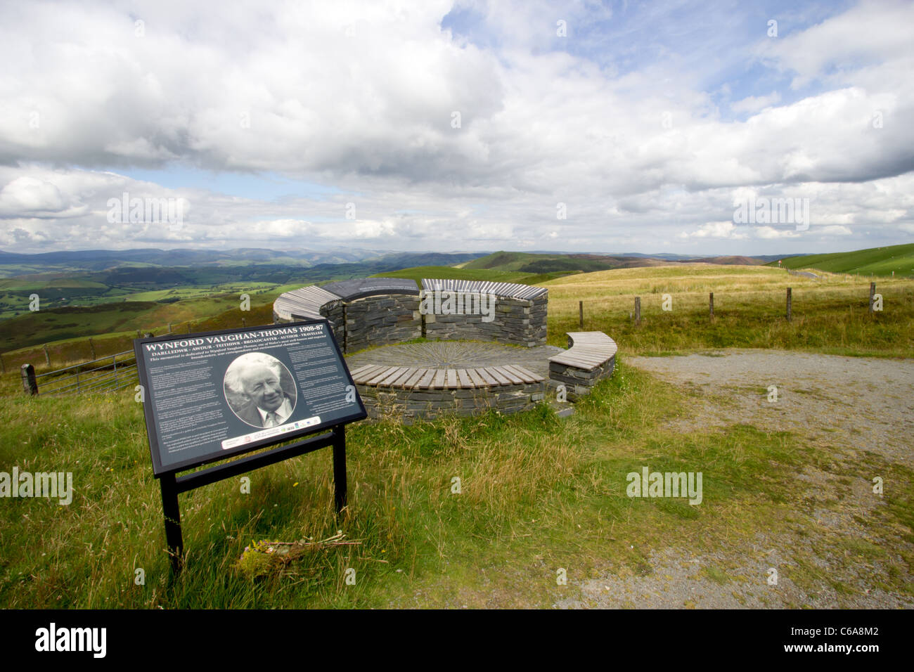 Wynford Vaughan Thomas viewing point near Aberhosan, Powys Stock Photo ...