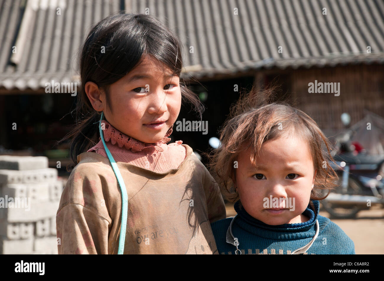 Hmong children in the mountain area of Sapa in the North of Vietnam ...
