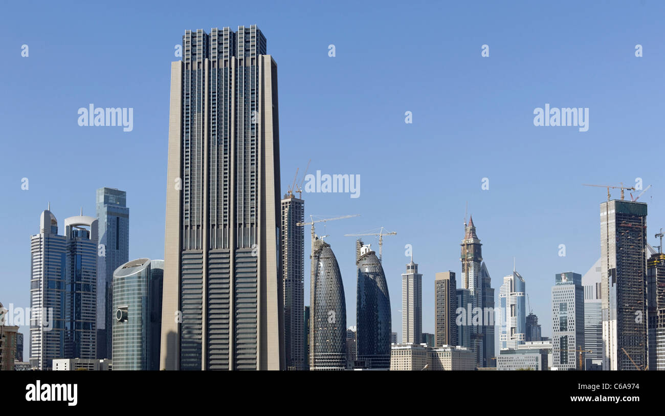 Skyline of Downtown Dubai, The Index Tower, 330m, 80 storeys, United ...