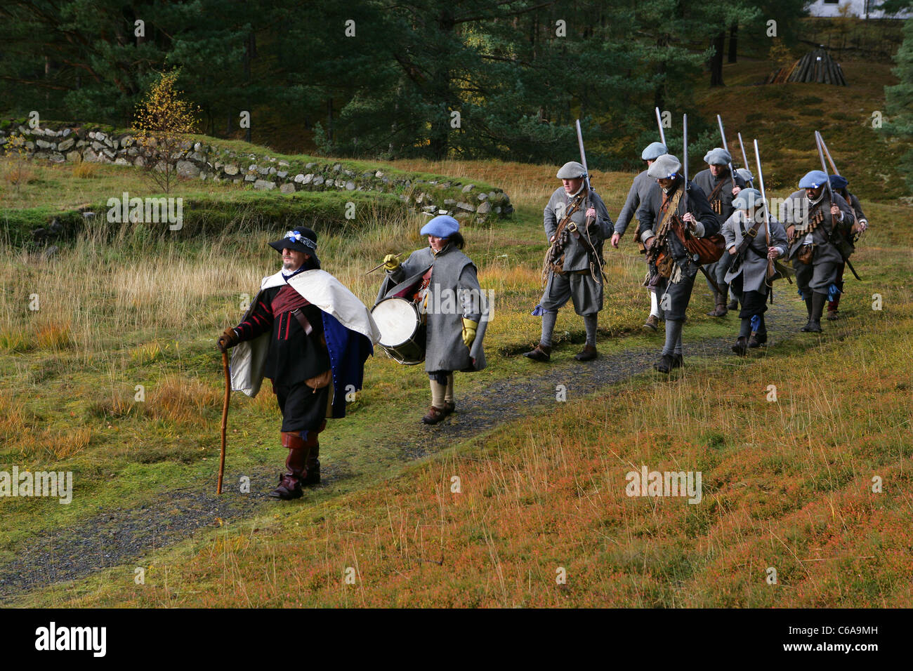 Members of [Fraser's Dragoons], a 17th century re-enactment society ...