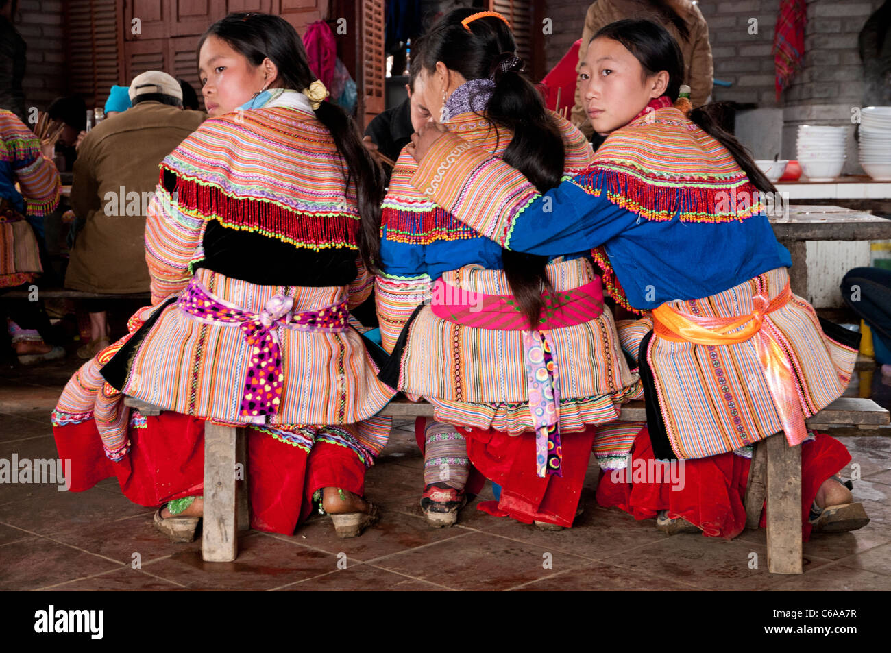 Hmong children in the mountain area of Sapa in the North of Vietnam ...