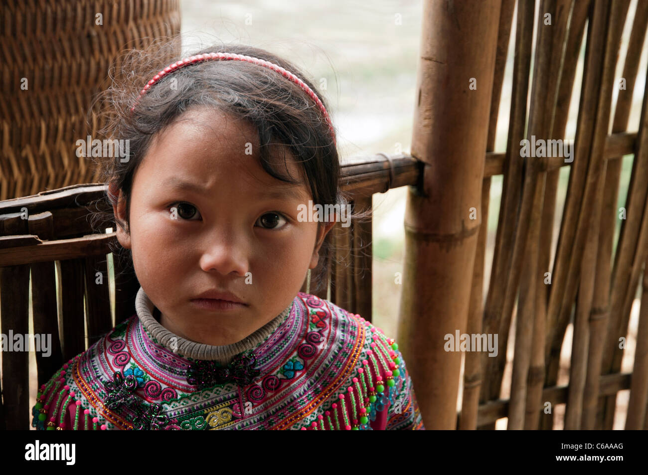 Hmong children in the mountain area of Sapa in the North of Vietnam ...