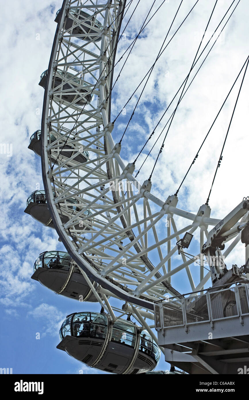 A view of the London Eye, the Big Wheel on the Thames Embankment in ...