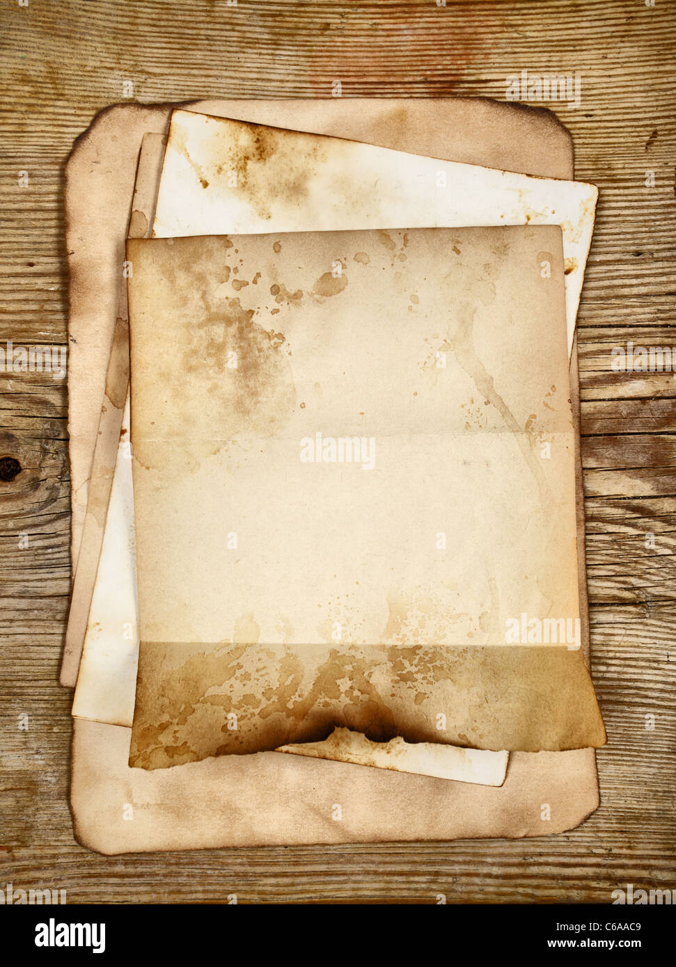 Still-life with old blank papers close-up Stock Photo - Alamy