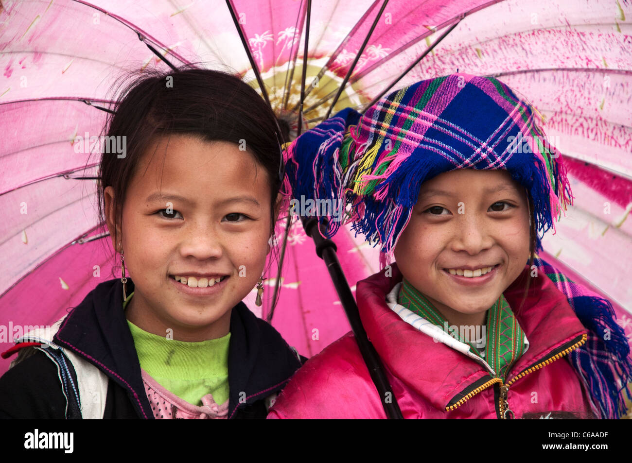 Hmong children in the mountain area of Sapa in the North of Vietnam ...