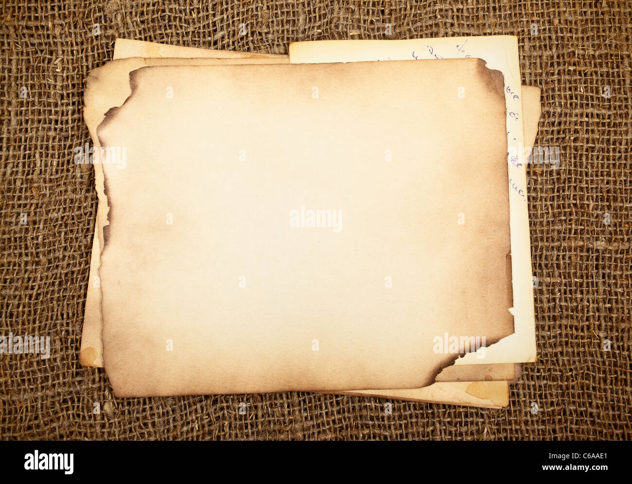 Still-life with old blank papers close-up Stock Photo - Alamy