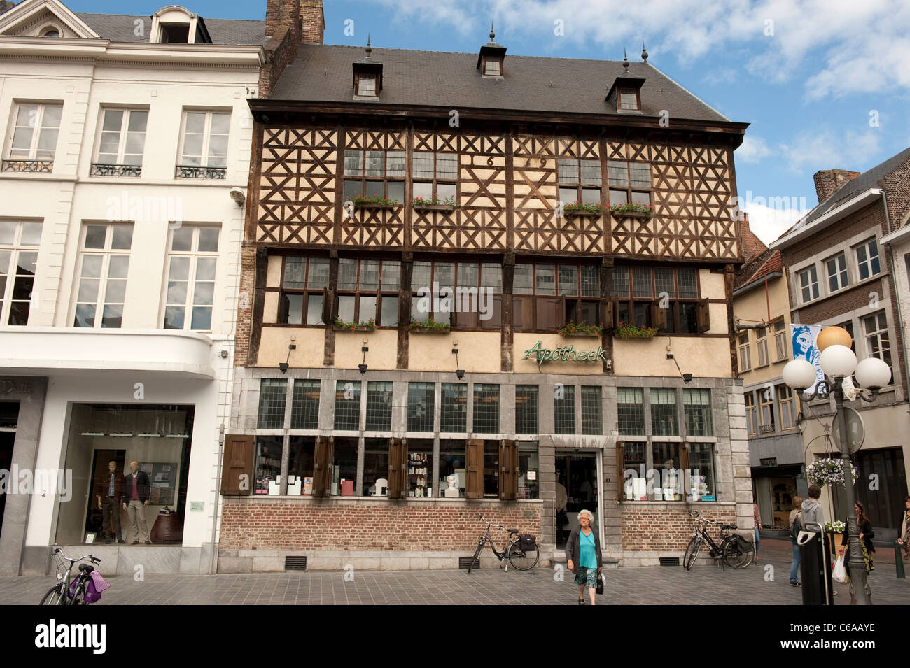 Traditional old Buildings Hasselt Belgie Belgium Europe Stock Photo - Alamy