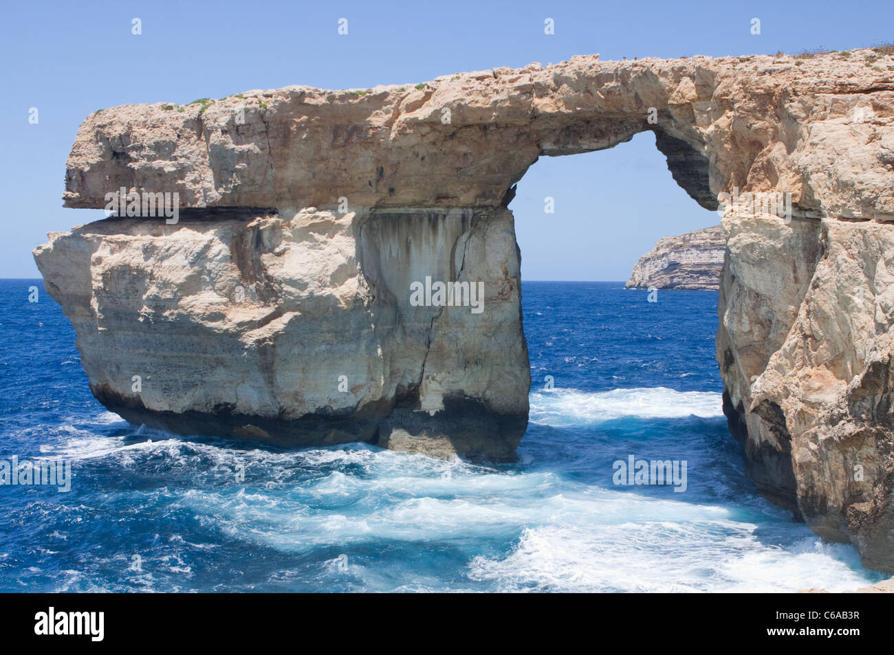 Azure window, Dwejra, Gozo, Malta with rough sea Stock Photo - Alamy