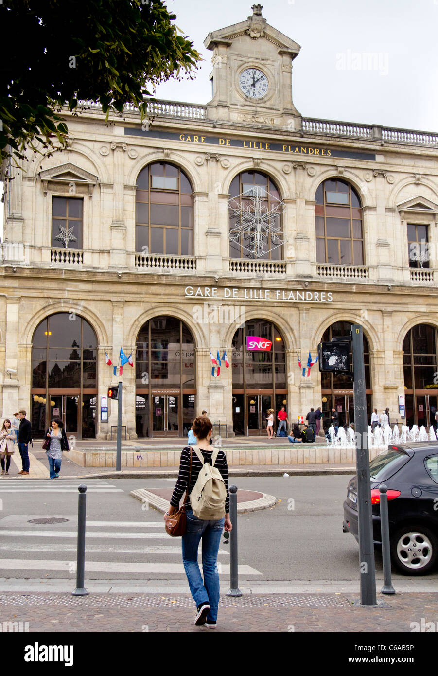 The station of Lille Flandres in the city of Lille, Nord-Pas de Calais ...