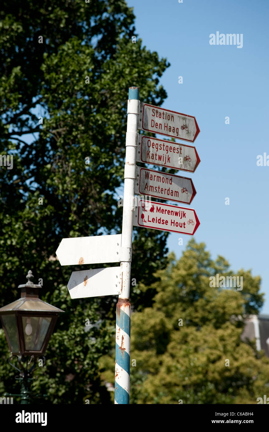 Tourist Direction Sign Leiden Netherlands Holland Stock Photo - Alamy