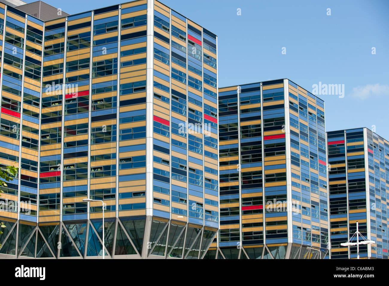 Modern colourful glass architecture Leiden Netherlands Holland Europe ...