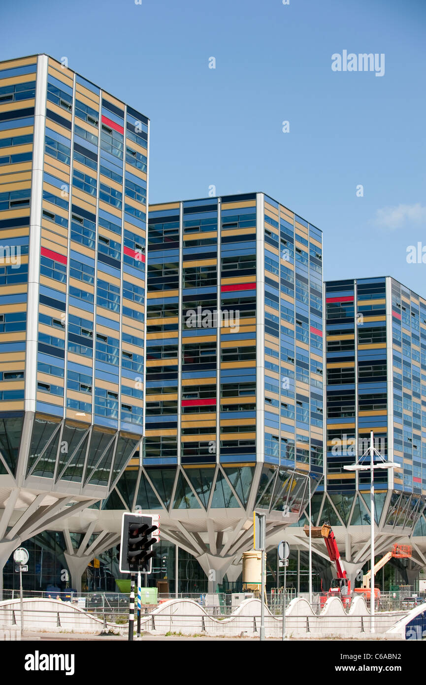 Modern colorful glass architecture Leiden Netherlands Holland Europe ...