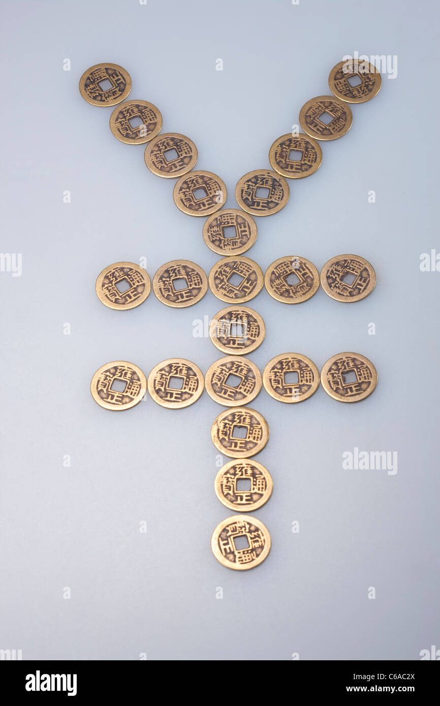 Chinese character made of ancient Chinese coins Stock Photo - Alamy