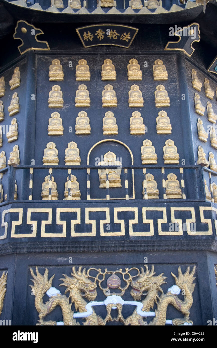 Wooden painted pagoda in Jile Temple, Harbin, China Stock Photo - Alamy